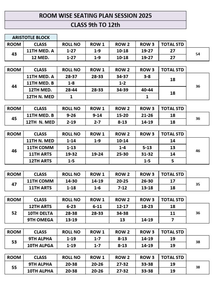 Seating Plan (25-26) 28 May. | PDF