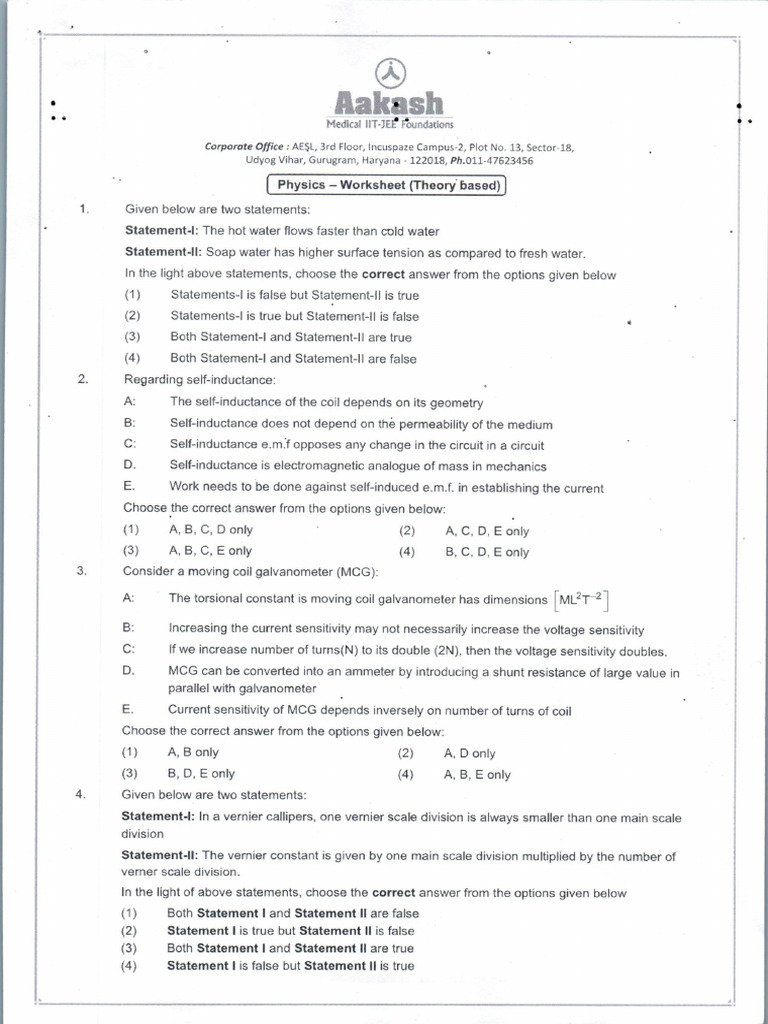 Physics Theory Based Qp&key | PDF