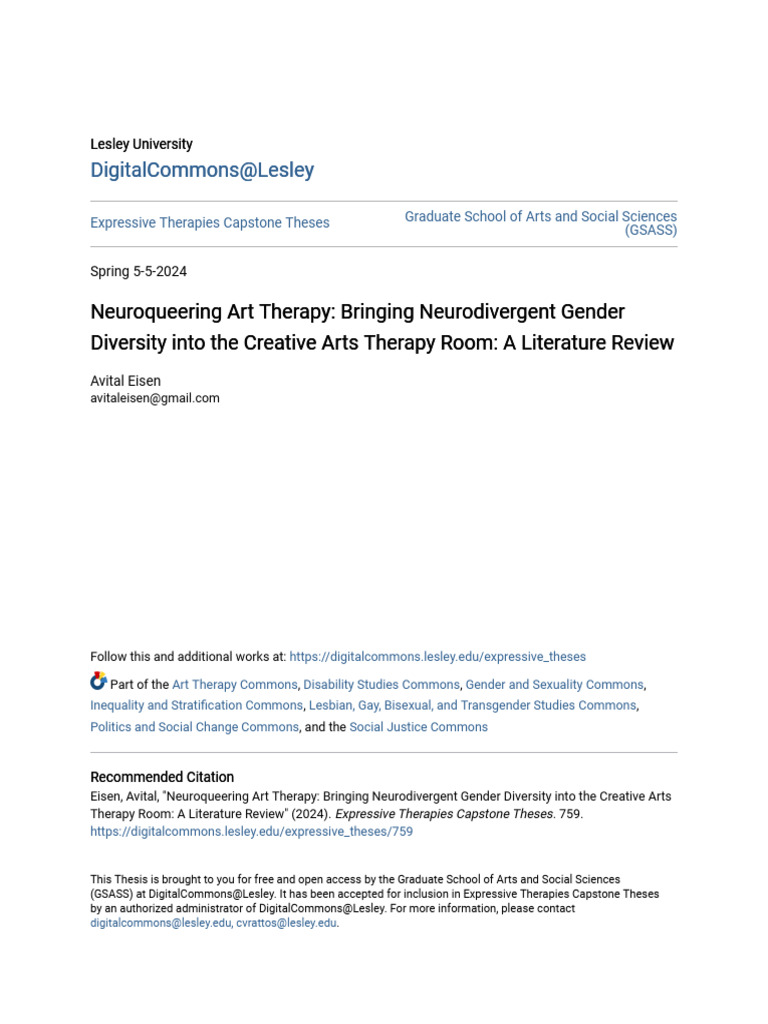 Eisen (2024) Neuroqueering Art Therapy - Bringing Neurodivergent Gender Diversi | PDF | Autism ...