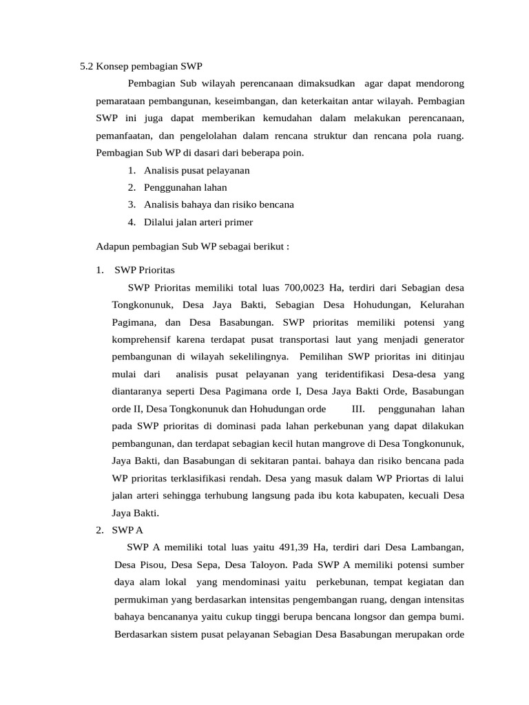 Konsep Pembagian SWP (AutoRecovered) | PDF