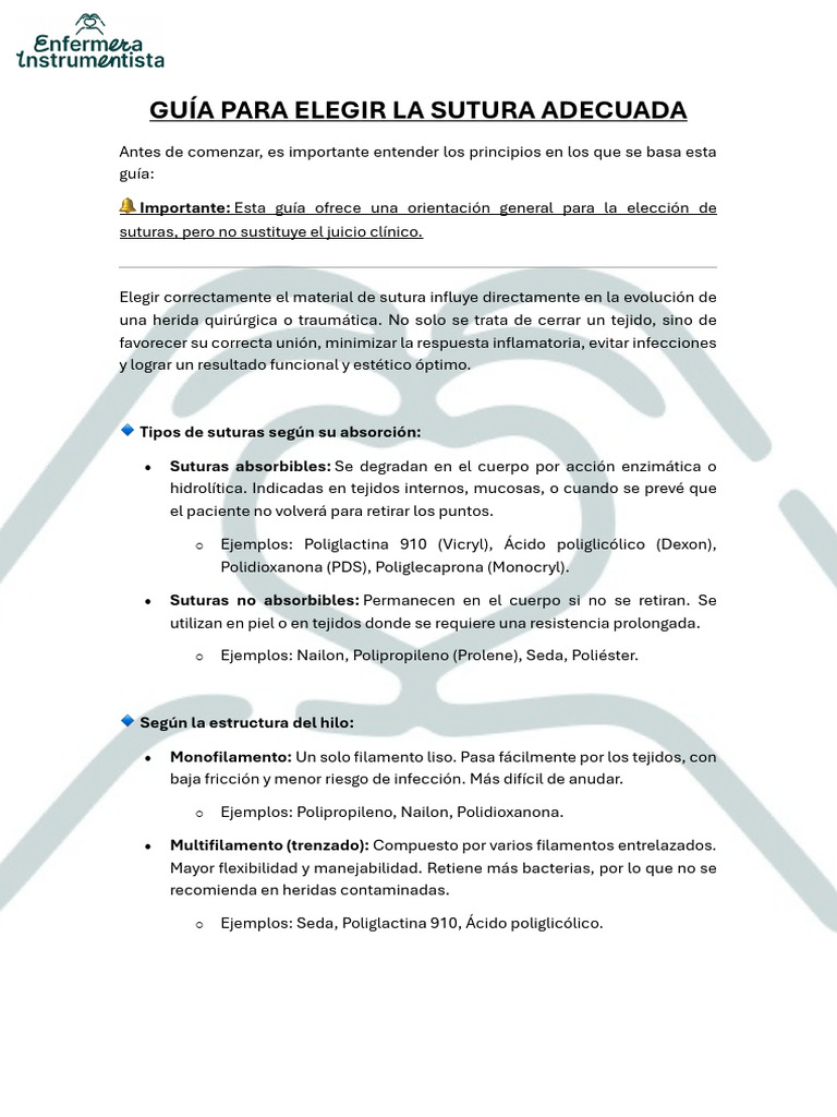Guia de Suturas | PDF | Sutura Quirúrgica | Herida