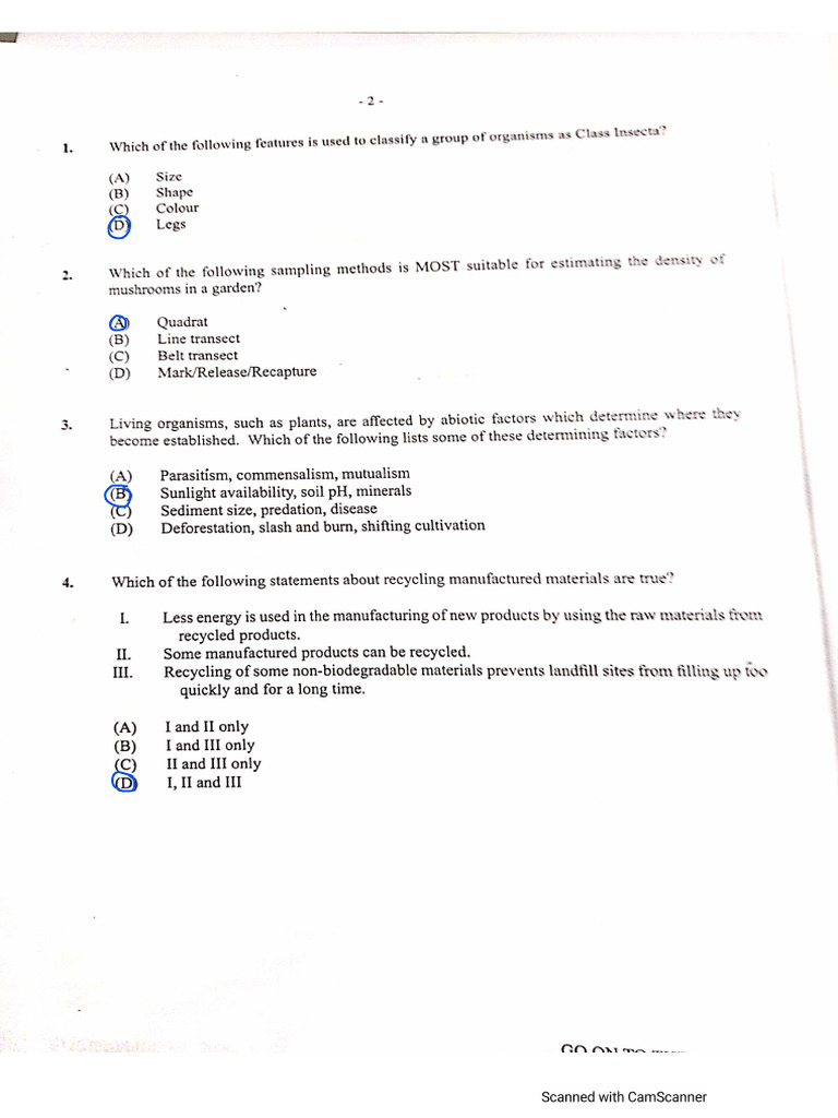 Csec Biology 2020 | PDF