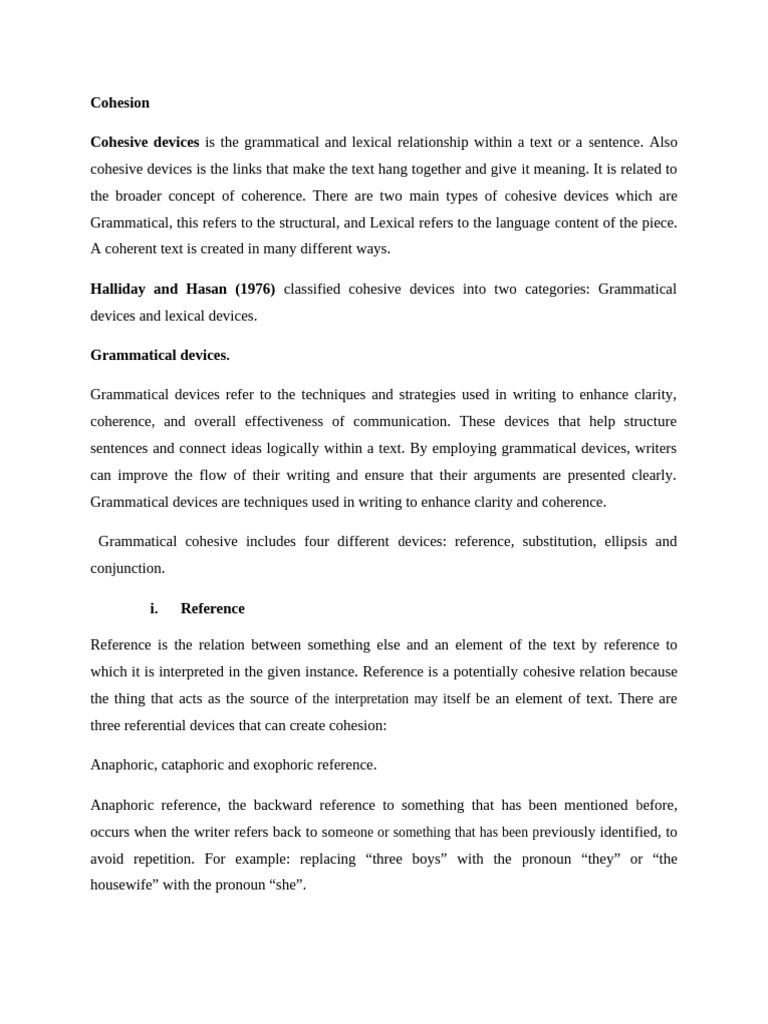 Cohesive Device Group No 5 Work | PDF | Ellipsis | Pronoun