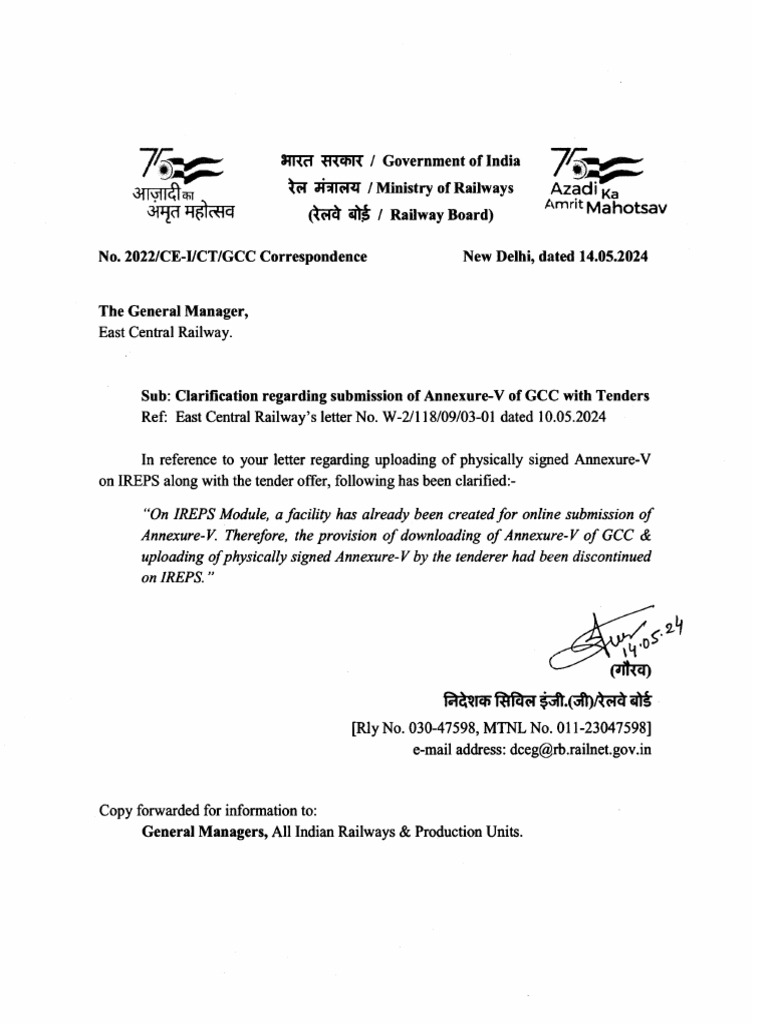 Online Submission of Annexure-V of GCC With Tenders | PDF