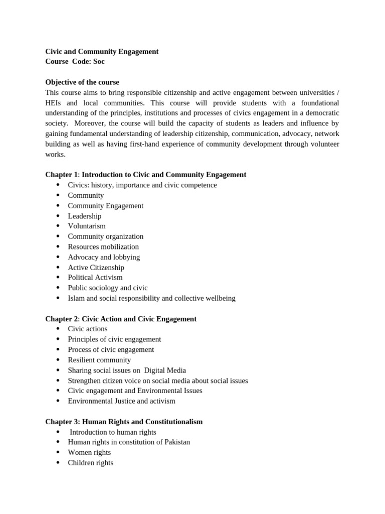 Civics and CE Outlines | PDF | Civic Engagement | Community Organizing
