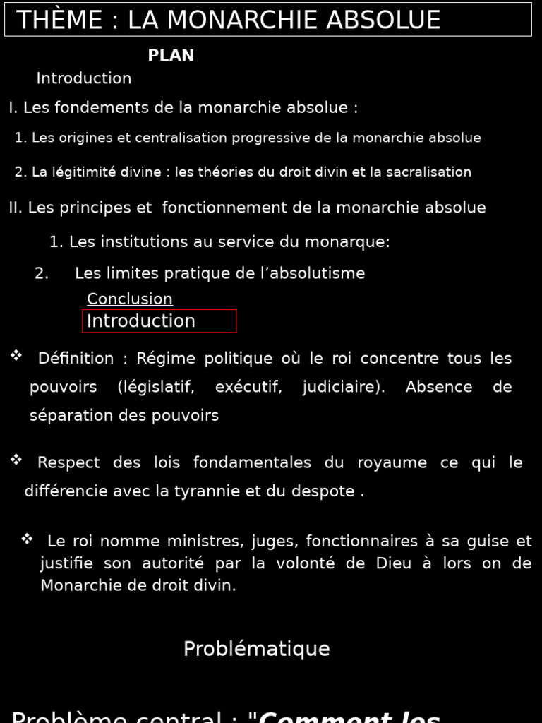 Fondements et limites de la monarchie absolue | PDF | Royaume de France ...