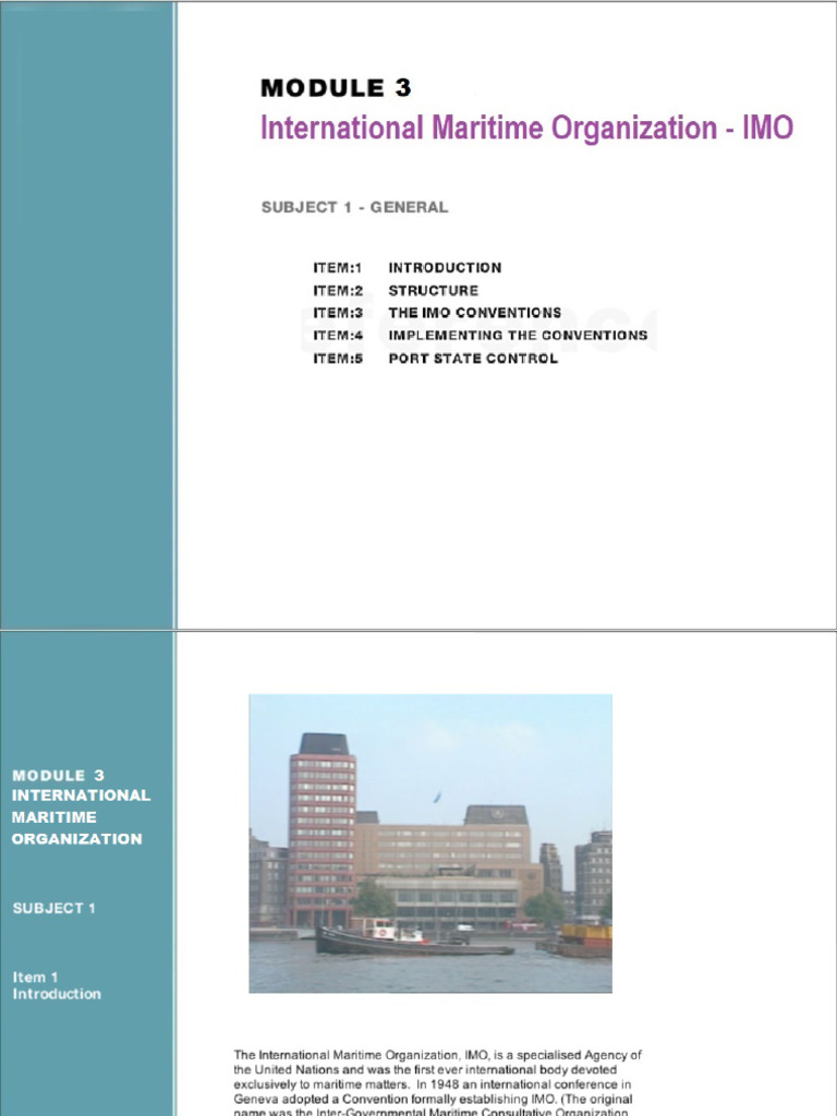 Module 3 - International Maritime Organization | PDF