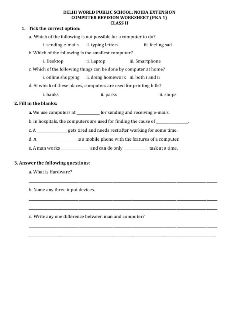 Computer Workshet PKA 1 | PDF