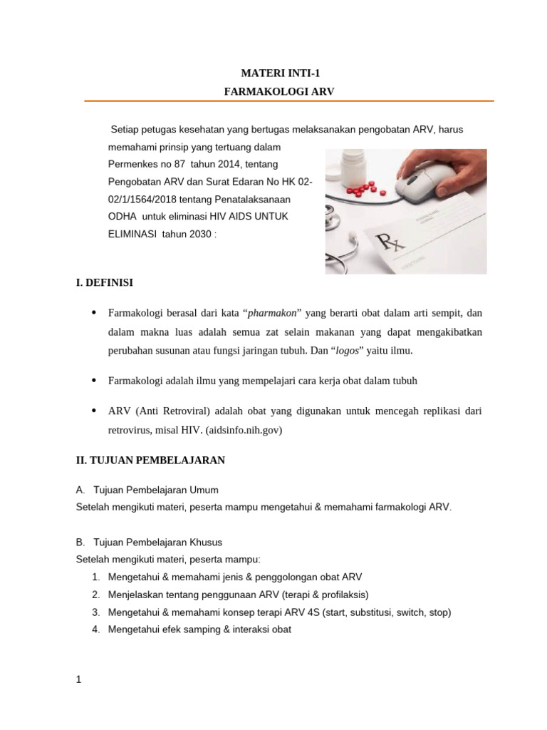 MI 1 - Farmakologi ARV | PDF