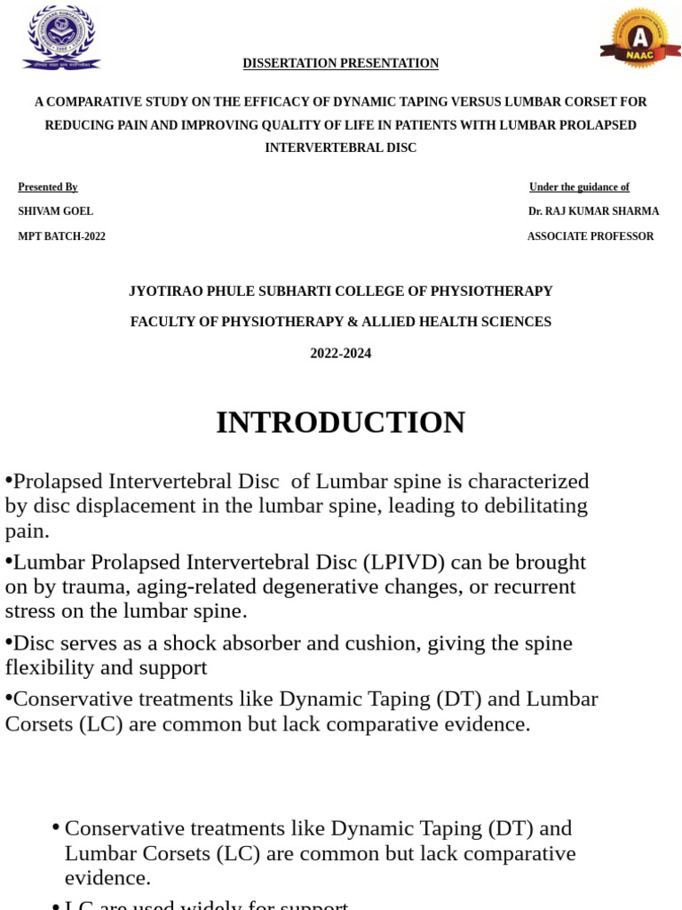 Dynamic Taping vs. Lumbar Corset Efficacy | PDF | Pelvis | Back Pain