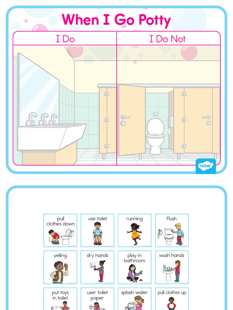 Us He 7 When I Go Potty I Do Do Not Sorting Cards and Activity Mat ...
