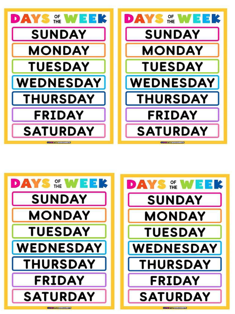 Days of The Week | PDF