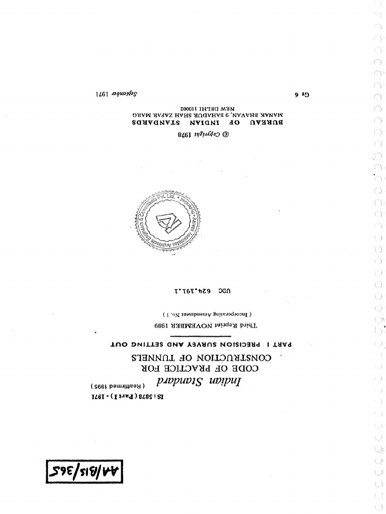 Tunnel Construction Codes | PDF