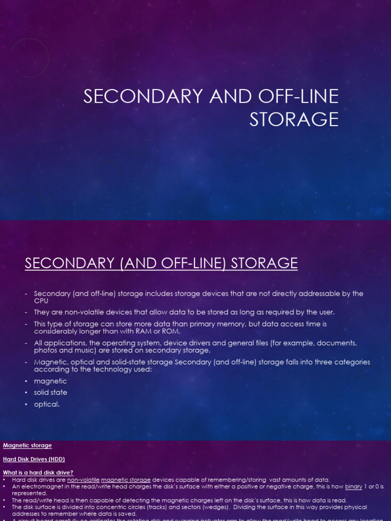3.3.2 Secondary and Off-Line Storage | PDF | Computer Data Storage | Solid State Drive
