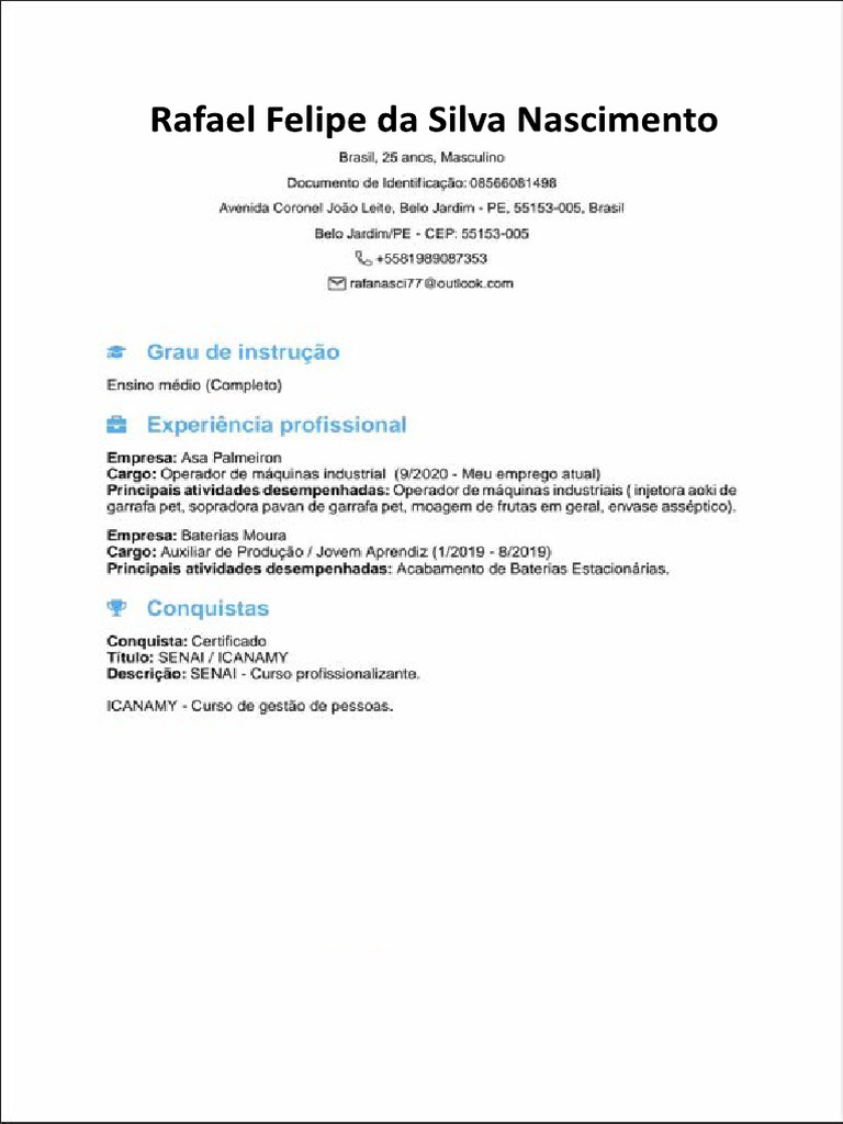 Curriculo Rafael | PDF