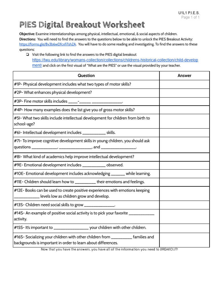 Skyleen Phillips - U1L1 WS PIES Breakout Activity - Kami | PDF