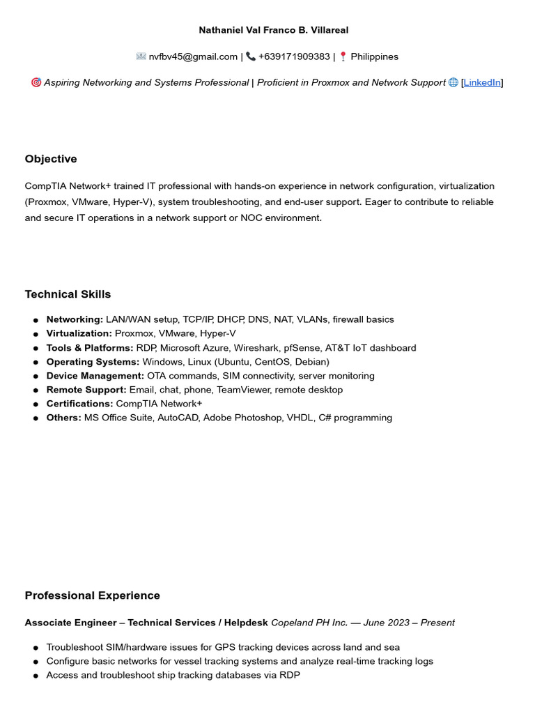 Nathaniel Val Franco's Resume - Docx 20250520 033023 0000 | PDF ...
