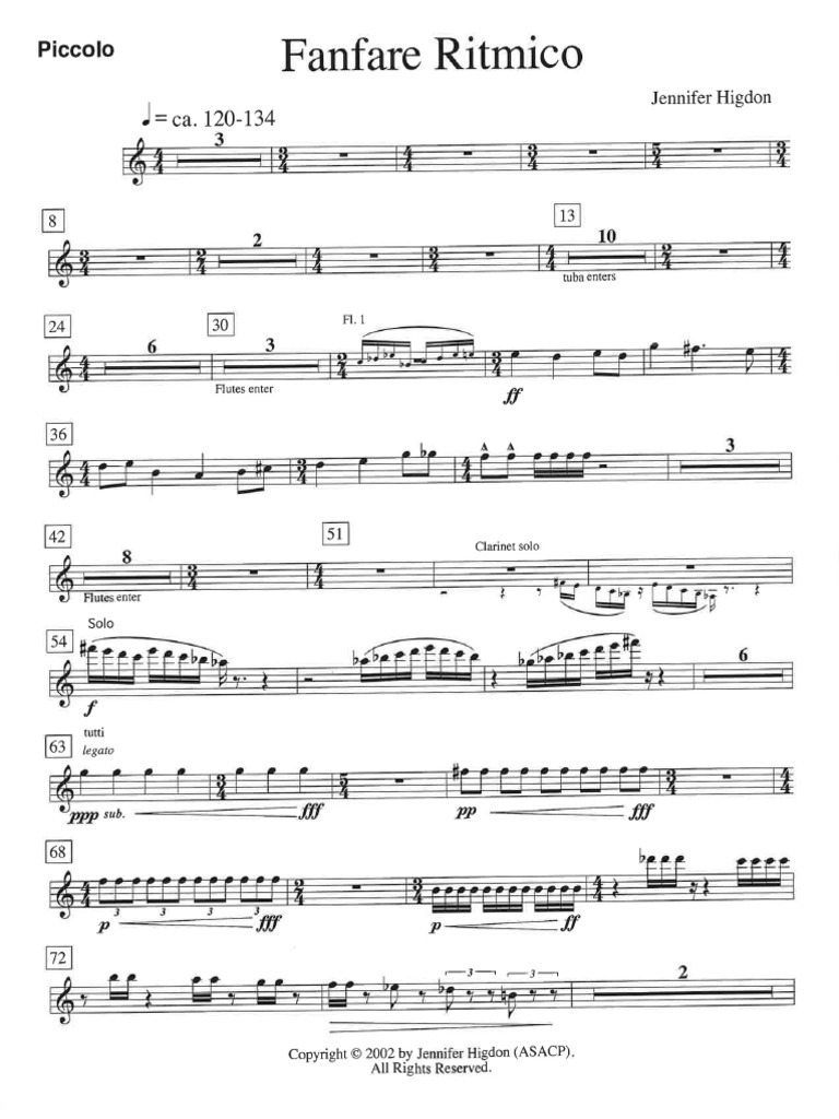 Fanfare Ritmico Parts | PDF