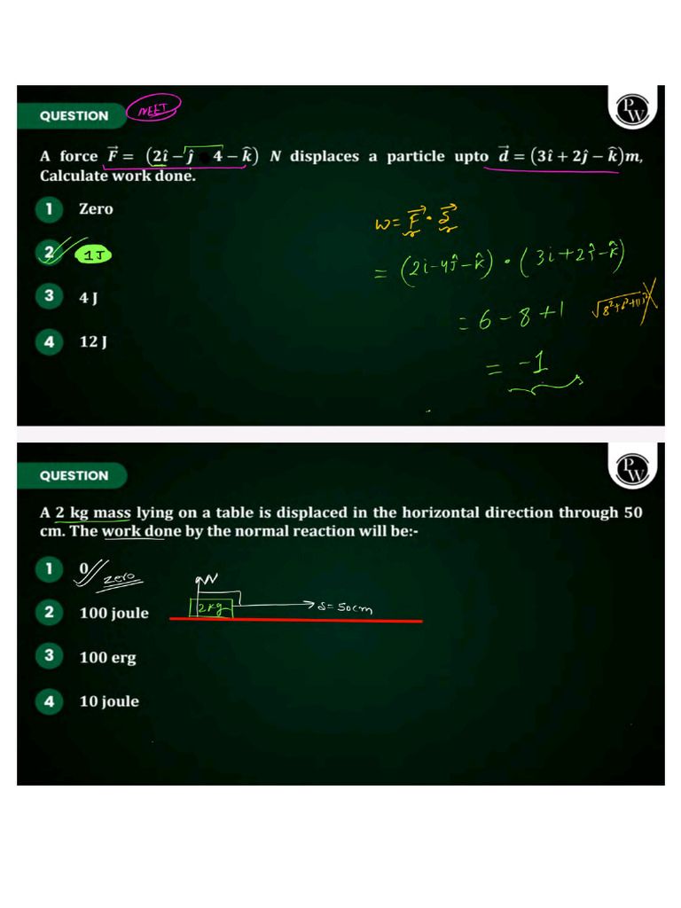 Work Energy Power Questions | PDF
