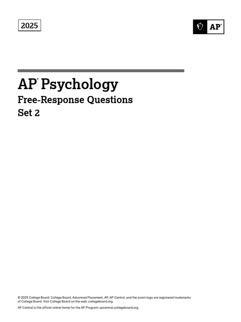 2025 AP Psychology Free-Response Questions - Set 2 | PDF | Dogs ...