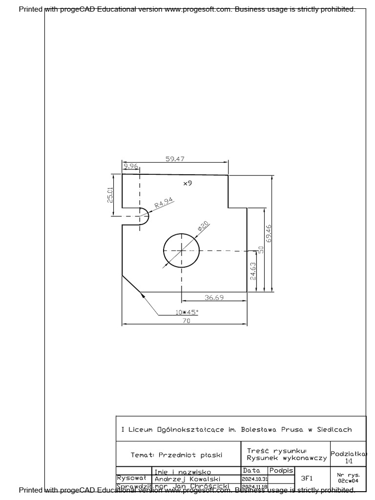 3KL A4 Wzor Linie Z Tabelka Przyklad | PDF