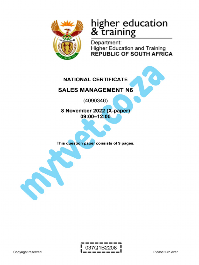 Copy-of-N1450-SALES-MANAGEMENT-N6-QP-NOV-2022-Van-ZylS 3 | PDF