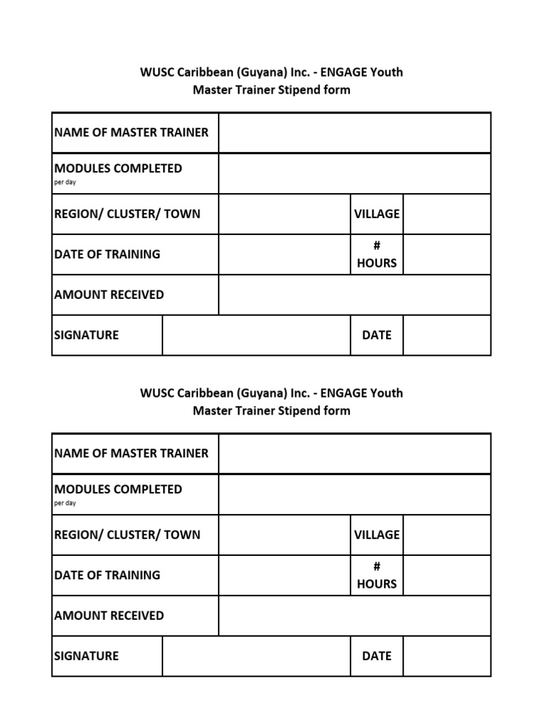 MT Stipend Form | PDF