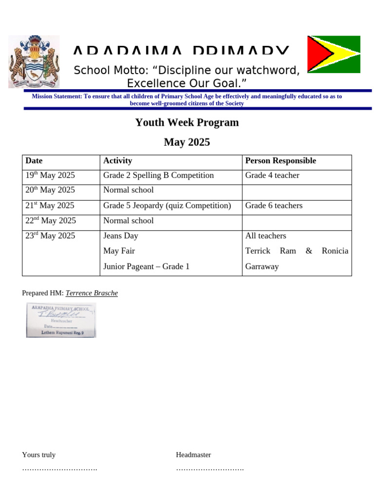 School Youth Week Activities Program 2025 | PDF
