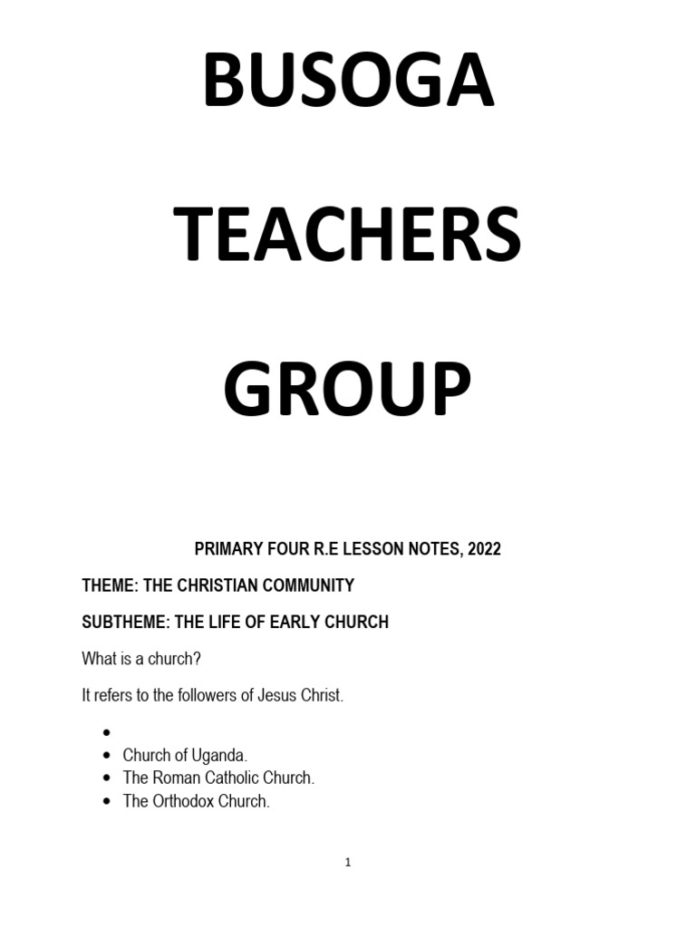 P.4 R.E Lesson Notes Term Two, PDF | PDF | Parables Of Jesus | Sacraments