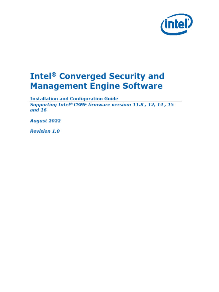 Intel CSME SW IG | PDF | Microsoft Windows | Command Line Interface