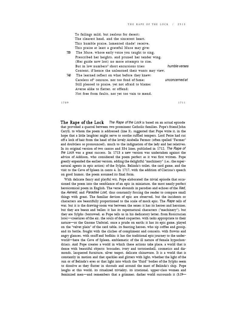 The Rape of The Lock 2025 04 15 06 25 02 | PDF