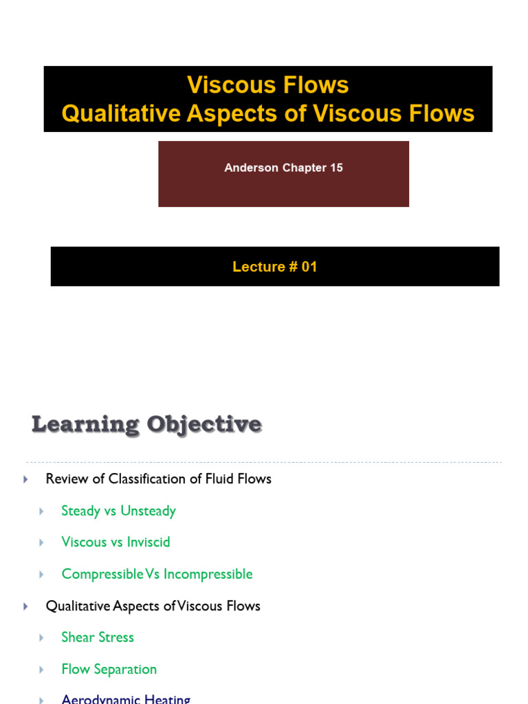 AERO 214 - Lecture 1 Viscous Flows | PDF | Fluid Dynamics | Drag (Physics)