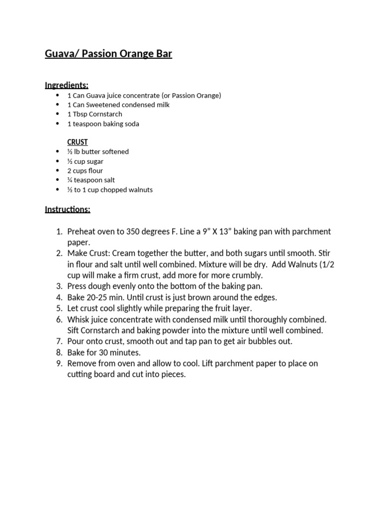 Guava Bar | PDF