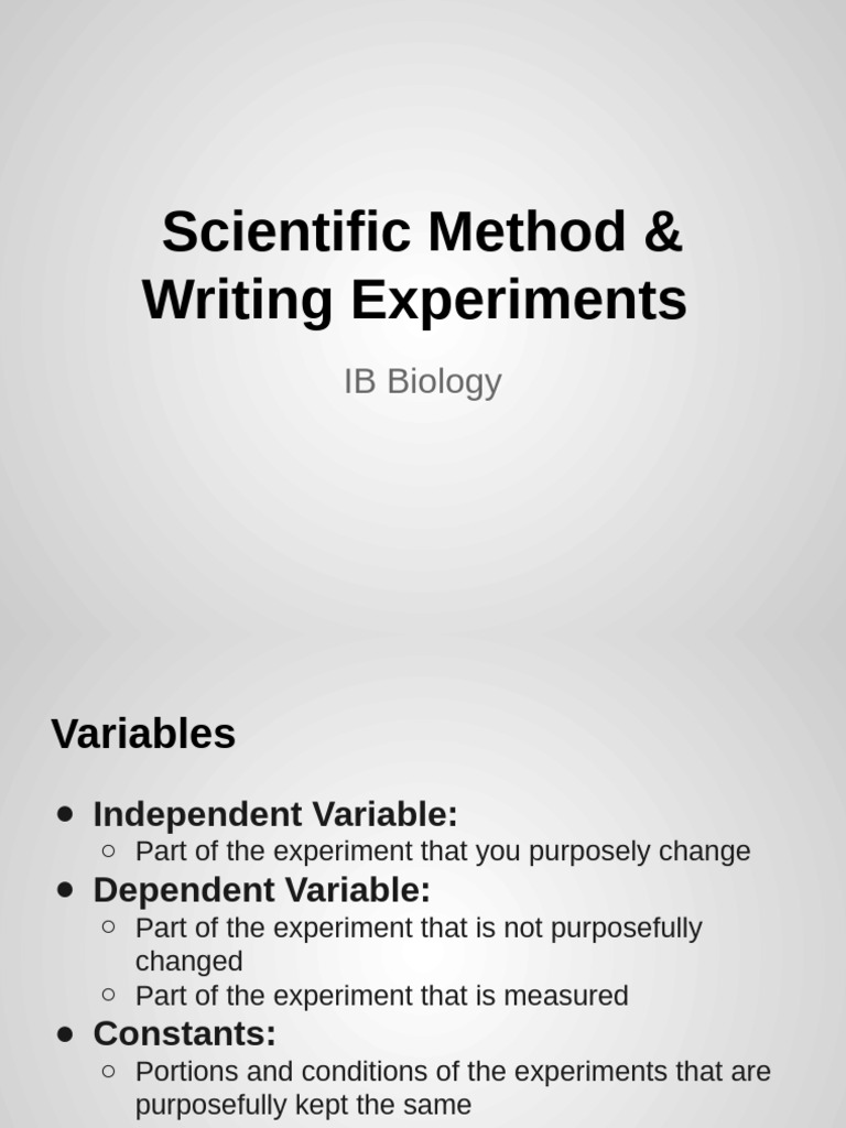 IB Scientific Method & Writing Experiments | PDF | Experiment | Statistics