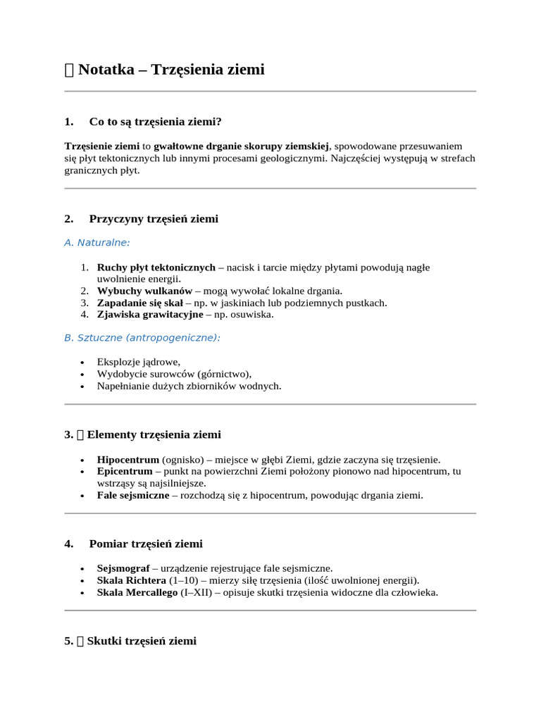 Trzęsienia Ziemii | PDF