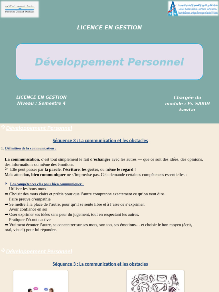 Developpemet Personnel Seq3 +Seq4 | PDF | Émotions | Intelligence émotionnelle