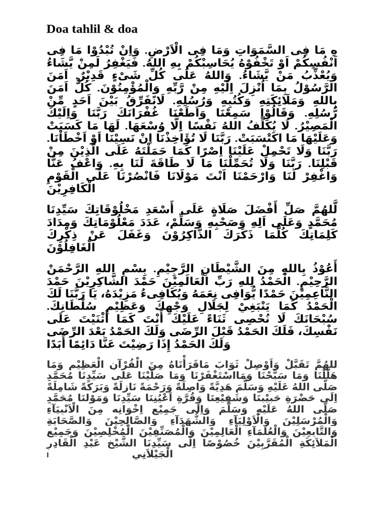 Doa Tahlil | PDF