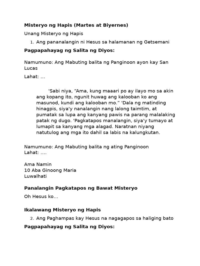 Misteryo NG Hapis | PDF