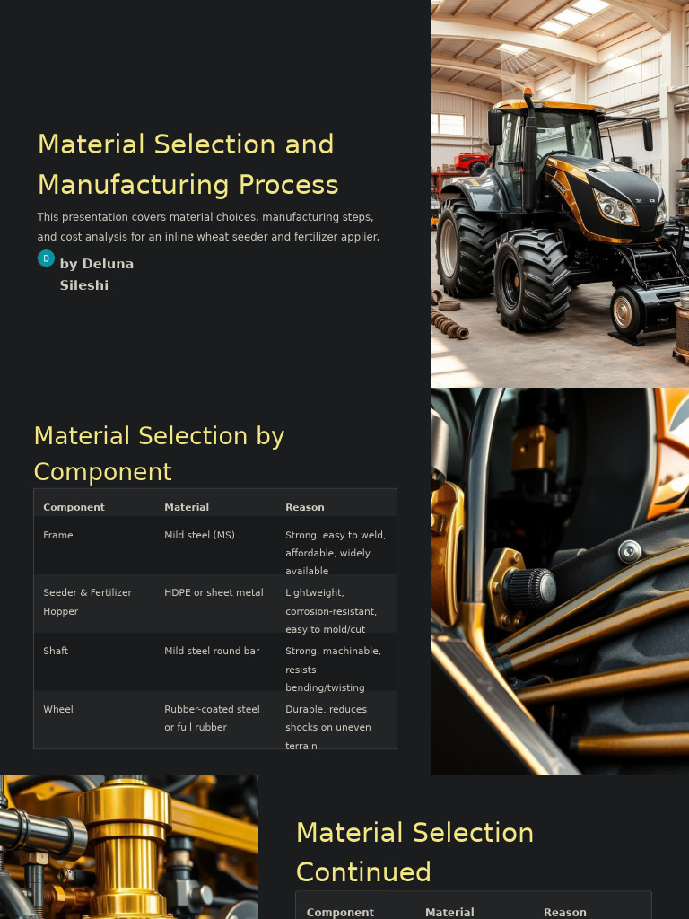 Material Selection and Manufacturing Process | PDF | Steel | Bearing ...