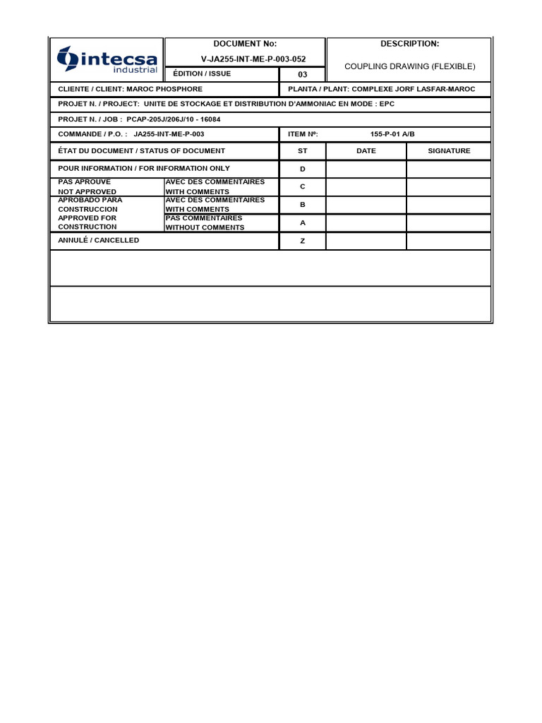 Document No: V-JA255-INT-ME-P-003-0 Description:: Coupling Drawing (Flexible) | PDF | Mechanical ...