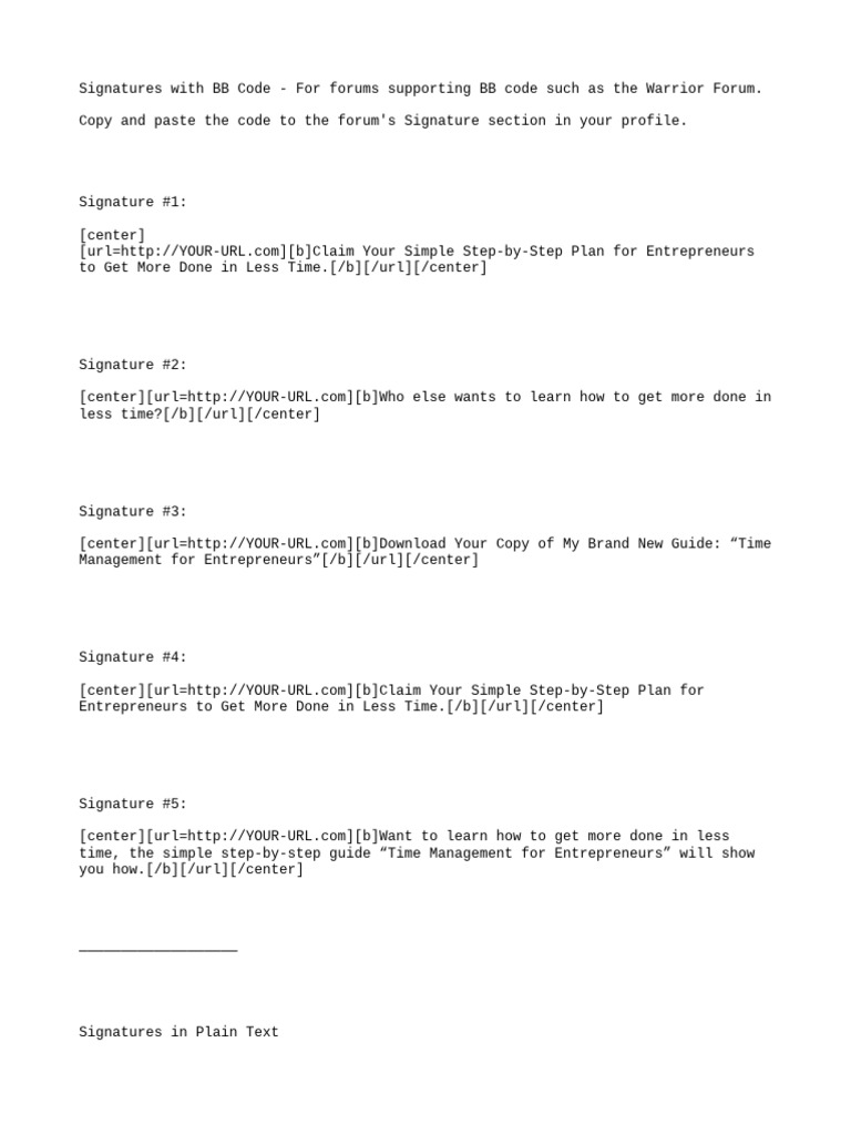 Forum Signatures | PDF