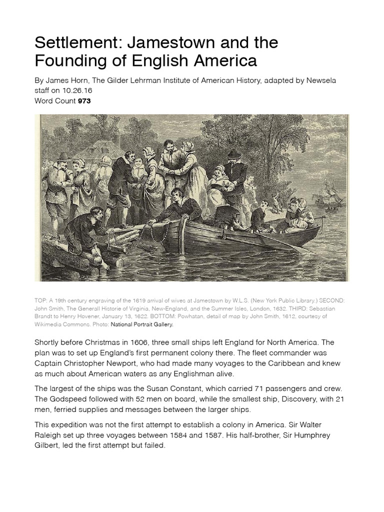 Jamestown: Colonization and Conflict | PDF | Roanoke Colony | Jamestown ...