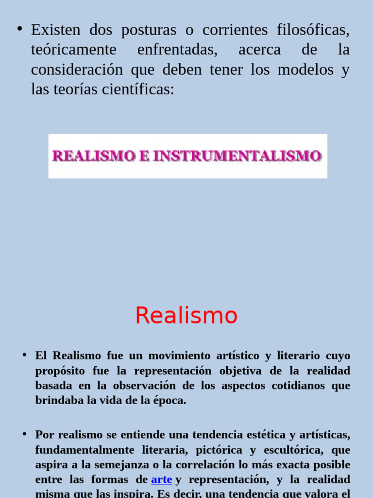 Realismo e Instrumentalismo | PDF | Realismo literario | Realismo filosófico