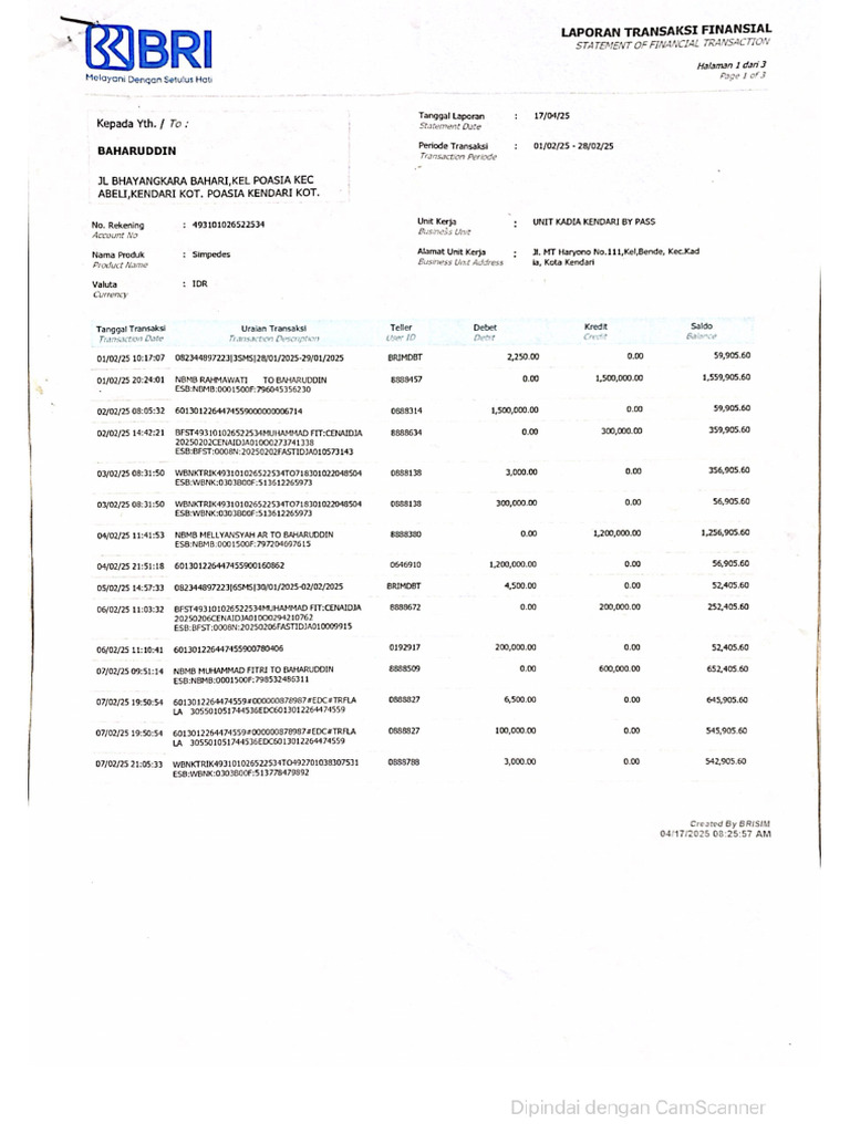 Rek Koran Pak Bahar Februari 2025 | PDF