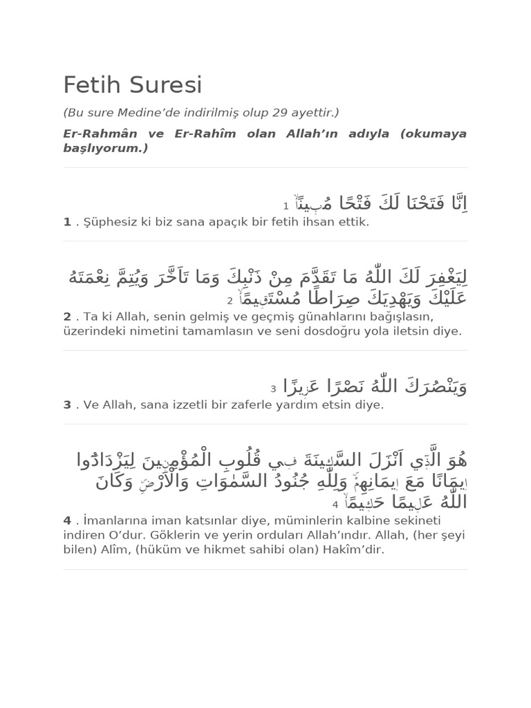 48 Fetih Suresi | PDF