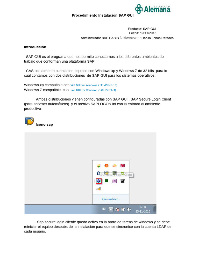 Guía de Instalación de SAP GUI | PDF | Interfaces gráficas de usuario ...