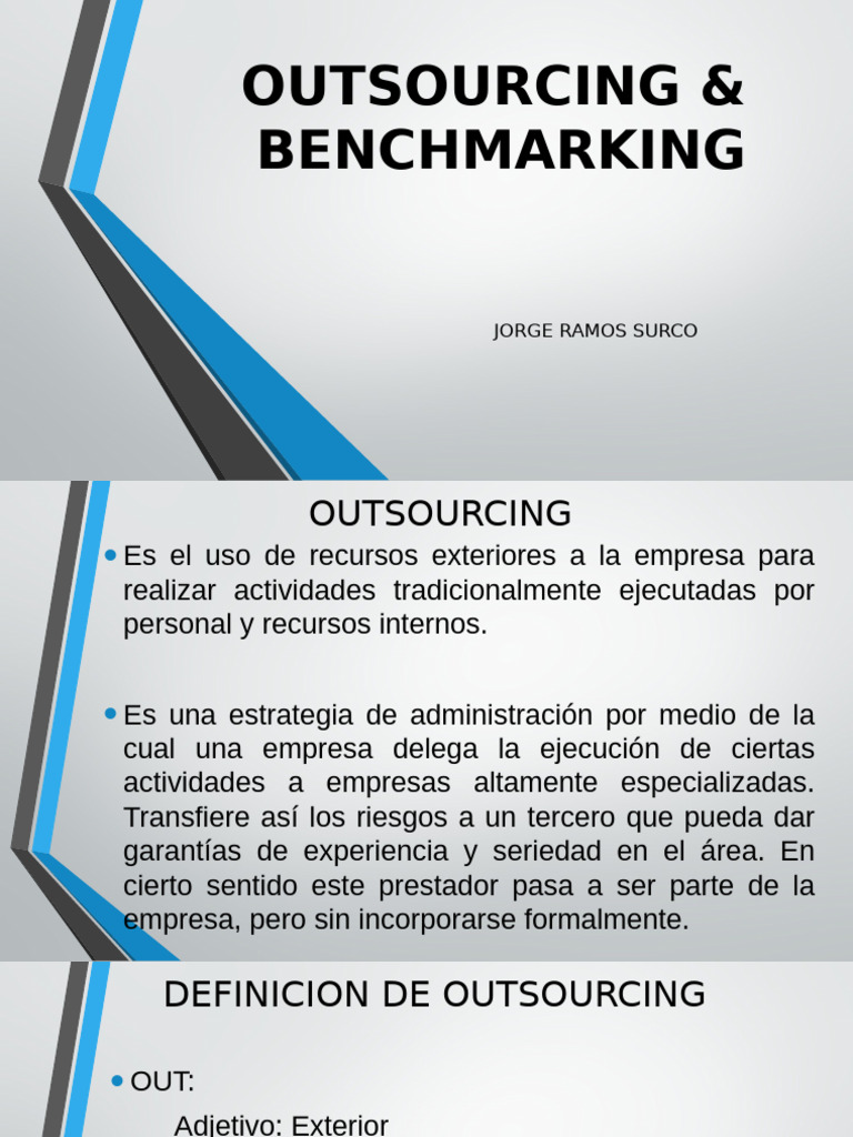 Outsourcing y Benchmarking | PDF | Outsourcing | Benchmarking