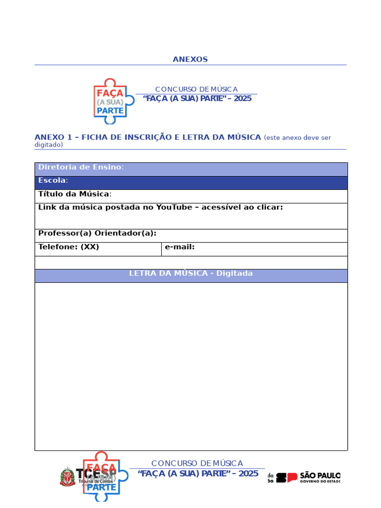 Anexos Concurso de Música Tce-2025 | PDF | Direitos Autorais