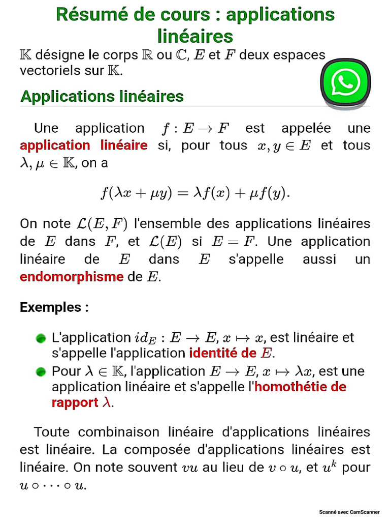 application lineaire | PDF