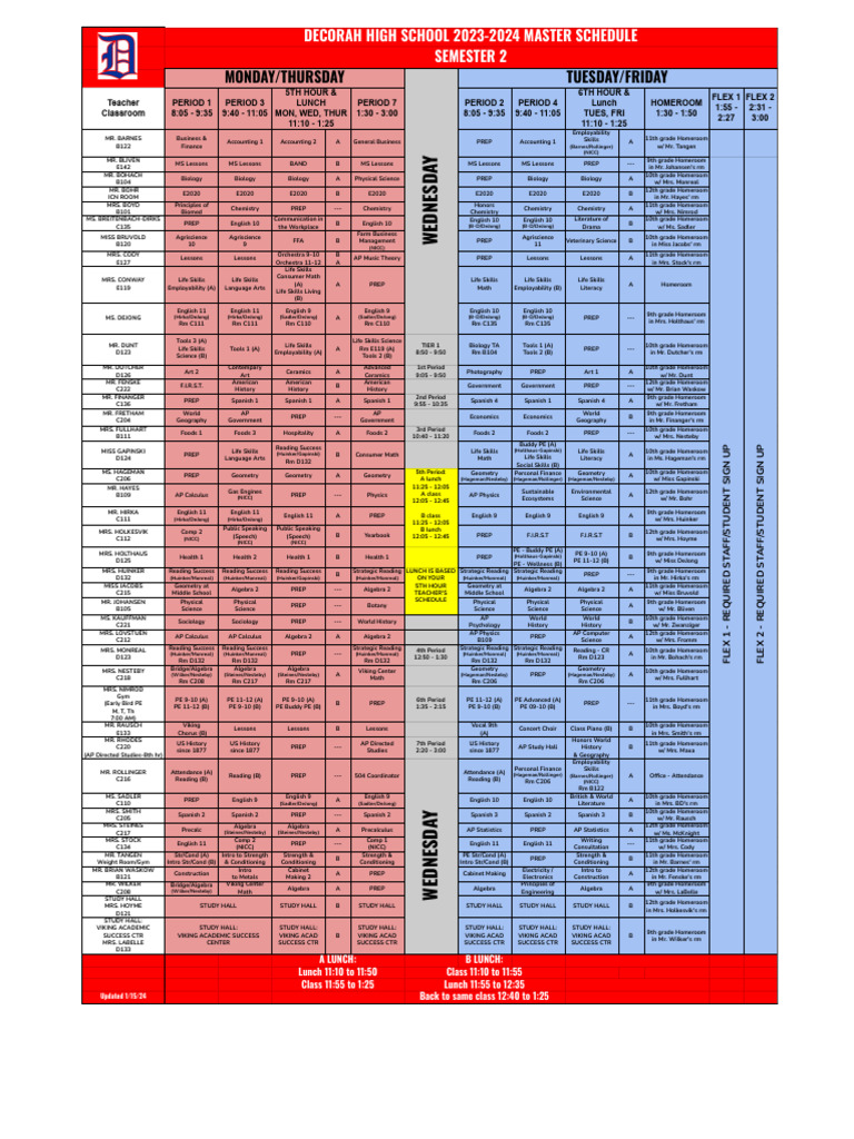 Decorah High School 2023-24 Schedule | PDF